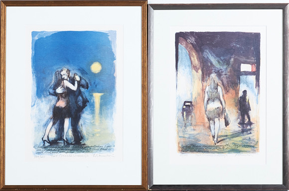 BERNDT WENNSTRÖM. 2 st "Cecilia Lind" samt "Sportiga Maria", litografi ...