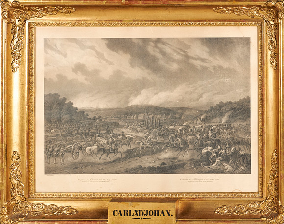 ALEXANDER CLEMENS WETTERLING. EFTER. Litografi föreställande slaget vid ...