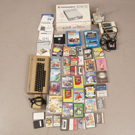 COMMODORE 64, original, första modellen, 1985 med 41 kasettbaserade ...