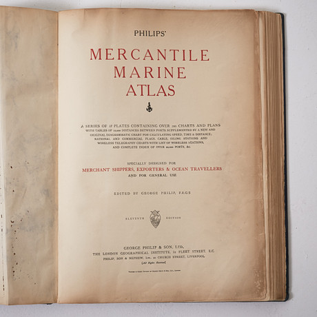 PHILIPS' MERCANTILE MARINE ATLAS, circa 1936, with 28 maps. Books, Maps ...
