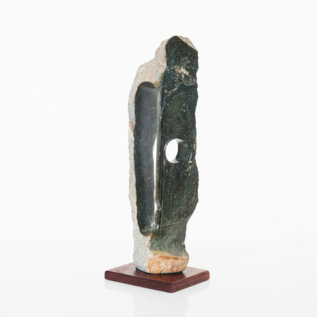 EDGAR SAHONDO (1968-). Sculpture, Face, modern art, stone, serpentine ...