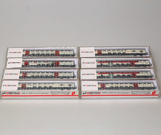 HOBBYTRAIN SBB 8 passenger train cars in original packaging, N scale ...