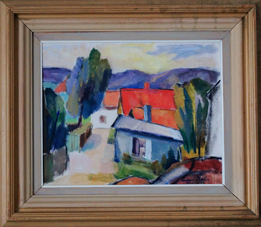 REUBEN HEDIN. oil on canvas, landscape house, signed. Art - Paintings ...