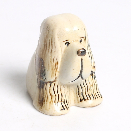 LISA LARSON. Spaniel, stoneware, "Mini kennel", Gustavsberg. 1900s ...