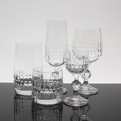 GLASSWARE PARTS, 60 pieces, "Belfast", Bohemia Crystal. Glass ...