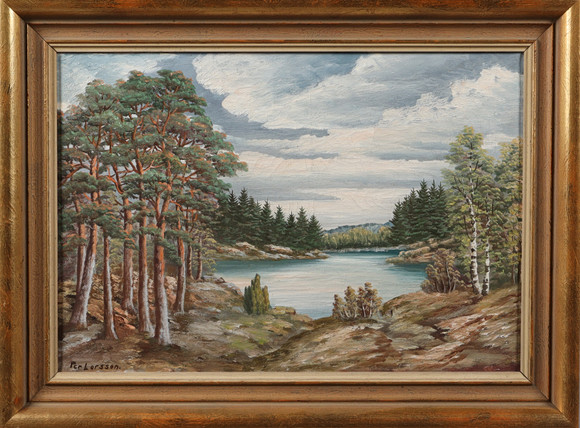 PER LARSSON. OIL ON CANVAS signeerattu. Taide - Maalaus - Auctionet