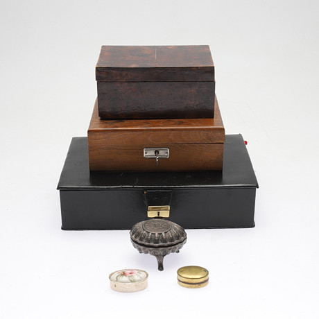 JEWELRY BOX and BOXES, 6 pcs, 1900s. Miscellaneous - Miscellaneous ...