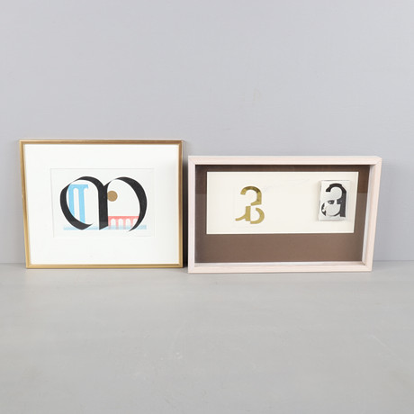 KARL-ERIK FORSBERG (1914-1995). Compositions, 2 pieces, mixed media ...