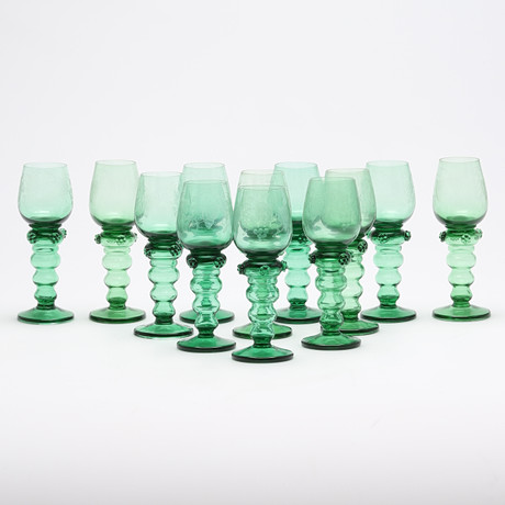 STRAP, glass, 12 pcs, 1900s. Glass - Tableware - Auctionet
