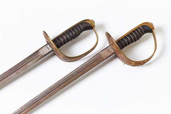 SABERS, 2 pcs, Swedish, m/1893, for cavalry officer, E. Svalling ...