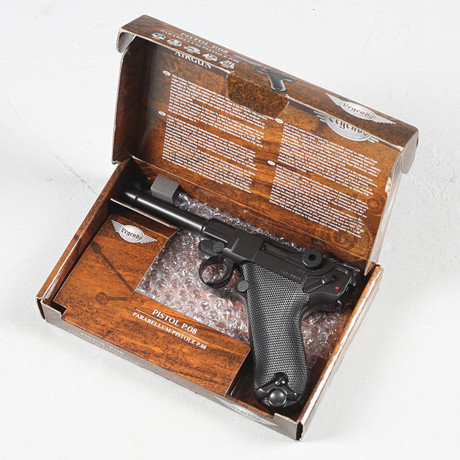 AIR PISTOL, "PARABELLUM-PISTOLE P.08". In original box. Weapons ...