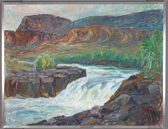 RUNE LUNDMARK. Fjällforsen, olja på duk, signerad. Konst - Måleri ...