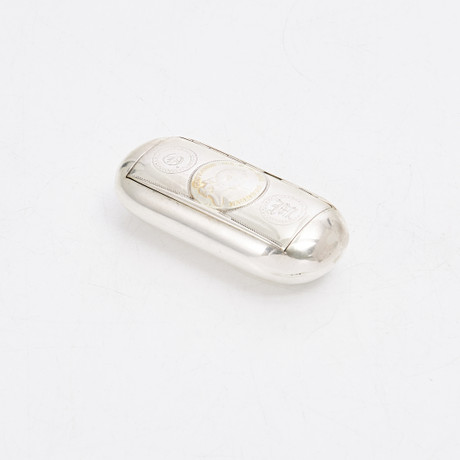 SNUSDOSA, silver, Carl Johan Häggström, Visby, 1876, 100 g. Silver ...