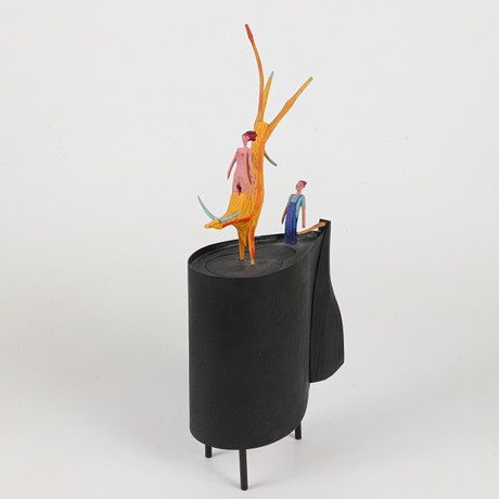 SIGNAR N. BENGTSON. Skulptur, målat och snidat trä, signerad. Konst ...