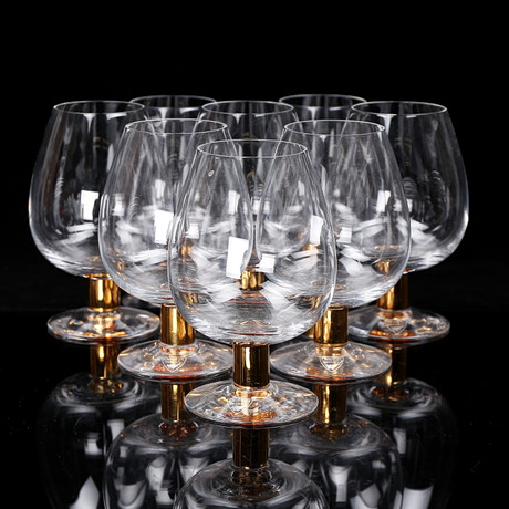 GUNNAR CYRÉN. Cognac cups, 8 pcs., "Nobel", Orrefors. Glass - Utility ...