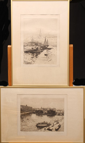 ANDERS HELLER. Etsningar, Stockholm, 2 stycken, signerade. Konst ...