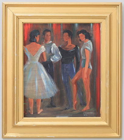 ALBERTO SPADOLINI. Dansare, olja på pannå, signerad. Konst - Måleri ...