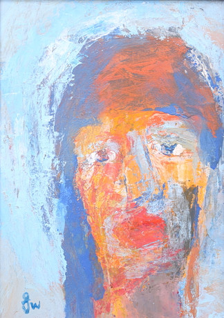 JAN WIBERG. Porträtt. Olja på pannå, monogramsignerad. Konst - Måleri ...