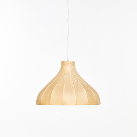 CARL MALMSTEN. Taklampa "Kjolen", skärm i mönstrat rispapper med växter ...