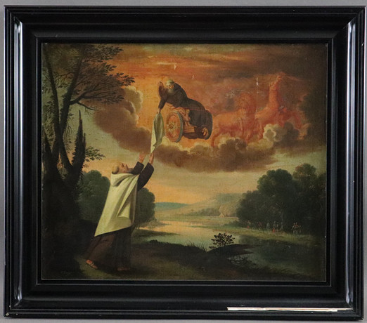 OLD MASTER 17TH CENTURY - Ascension of the Prophet Elijah, oil on ...