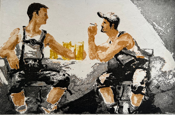 ROBERT C. RORE (1954). litografi, bayersk scen, signerad, begränsad ...