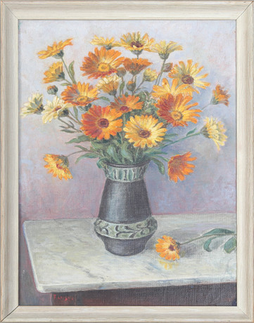 Unknown artist, oil on Board signed F Larson. Art - Paintings - Auctionet