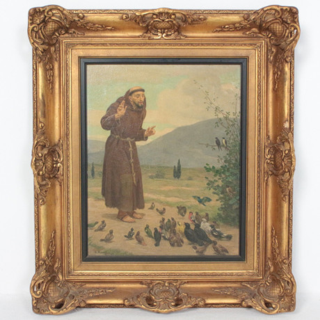 ARTHUR KAMPF (1864-1950). 'The Bird Sermon / Francis of Assisi preaches ...