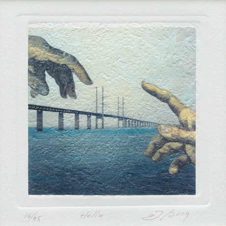 JOSEPH BORG. Øresundsbroen, farvelitografi, signeret J Borg. Kunst ...