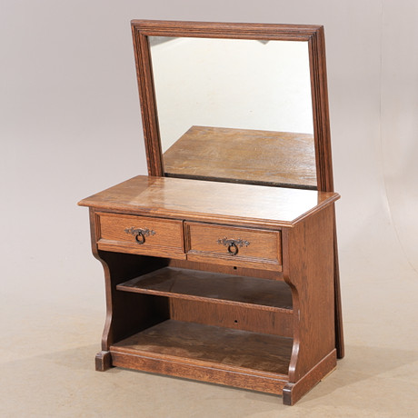 HALL DESK WITH MIRROR, oak, late 20th century. Furniture - Chests of ...