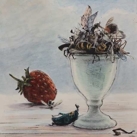 HASSE LINDROTH. Farblithografie, Stillleben, signiert und nummeriert 1/ ...