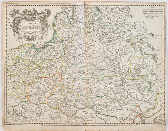 MAP OF POLAND BY SANSON - MARIETTE, engraved map, ca 1655, Estats de la ...