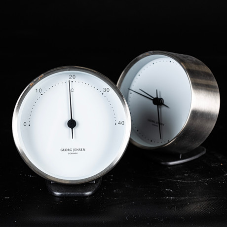HENNING KOPPEL, Termometer samt Klocka, Georg Jensen, Danmark. Övrigt ...