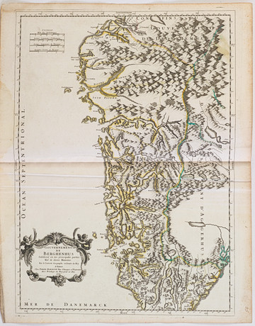 SANSON'S MAP OF NORWAY, BERGEN, Paris about 1670. Books, Maps ...