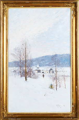 ANTON GENBERG (1862-1939). Winter landscape, oil on canvas, signed and ...