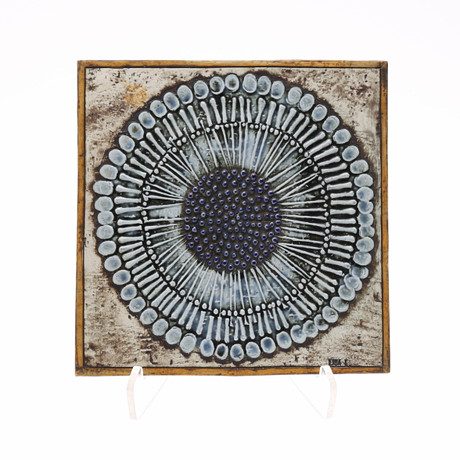 LISA LARSON. Wall plaque, stoneware, "Sunflower", Gustavsberg, from the ...
