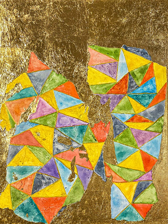 FRANZ SCHUMACHER. 'Att göra guld - alkemi', 2023, blandteknik på duk ...