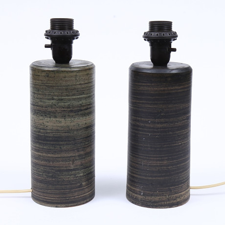 TABLE LAMPS, 1 pair, ceramic, Guldkrokens ceramic workshop, Hjo. Second ...