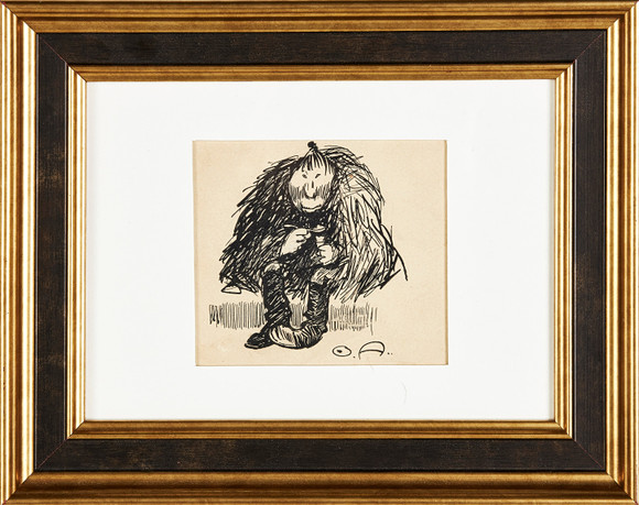 OSKAR ANDERSSON OA (1877-1906). "Russian", ink drawing, monogram signed ...