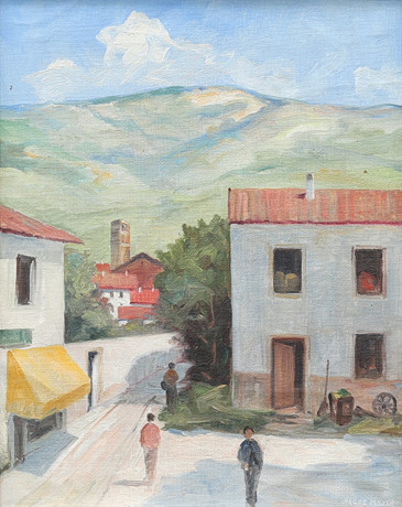 JACOB MEYER (1895-1971). Sydländskt bymotiv, olja på duk, signerad ...