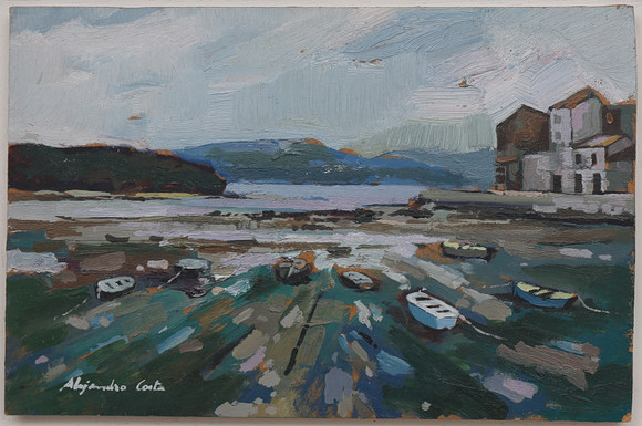 ALEJANDRO COSTA. Seaside village. Art - Paintings - Auctionet