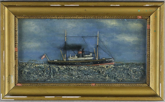 DIORAMA, half-boat model, "Valborg", late 19th century. Collectables ...