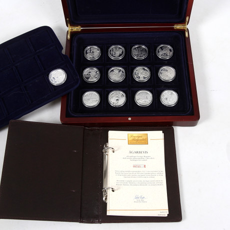 MINNESMEDALJER, silver, Sveriges Regenter. Mynt, Medaljer & Frimärken ...