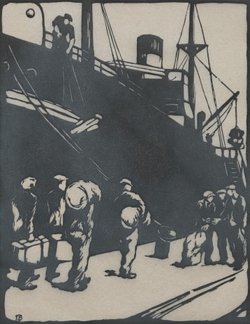 TORSTEN BILLMAN. woodcut, ship, signed, numbered 65/310. Art - Graphic ...