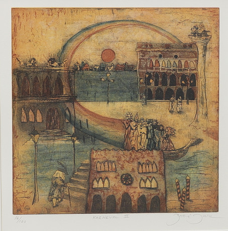 IRENE JARZ. "Carnival III". Color etching. Signed and numbered. Art ...