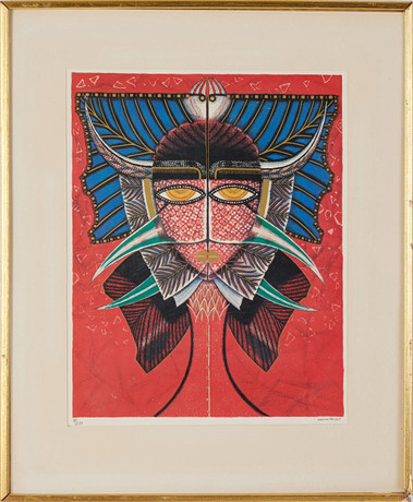 MAX WALTER SVANBERG. "The vision unfolds its face" color lithograph ...