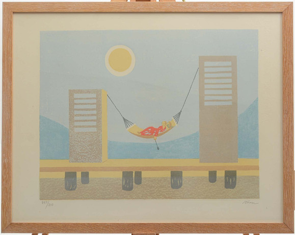 STELLAN MÖRNER. Color lithography. The hammock. No. 289/310. Art ...