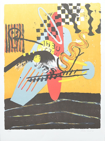 PONTUS CARLE. Figurativt motiv, litografi, numrerad 85/200, signerad ...