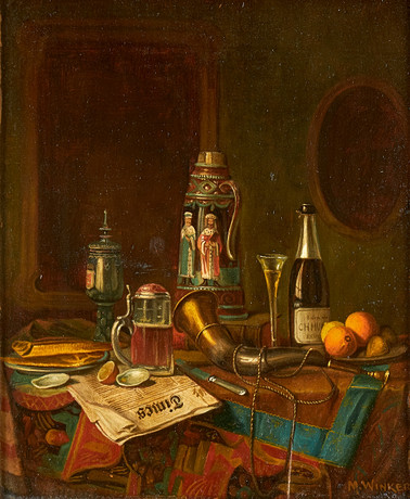 MATHILDE WINKER (Österrike, 1881-1968). Stillben med Times och ...