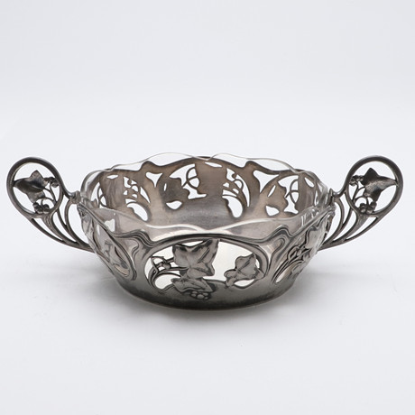A WMF PEWTER AND GLASS ART NOUVEAU BOWL. Silver & Metals - Pewter ...