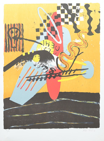 PONTUS CARLE. Figurative motif, lithograph, numbered 121/200, signed ...